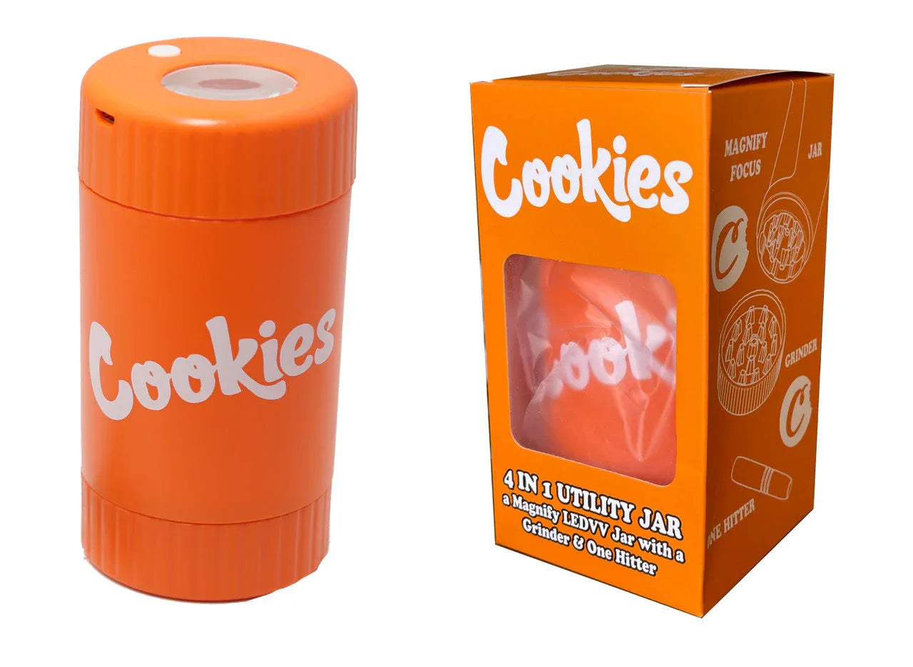 Cookies Mag Jar with Grinder -Airtight storage stash container led ...