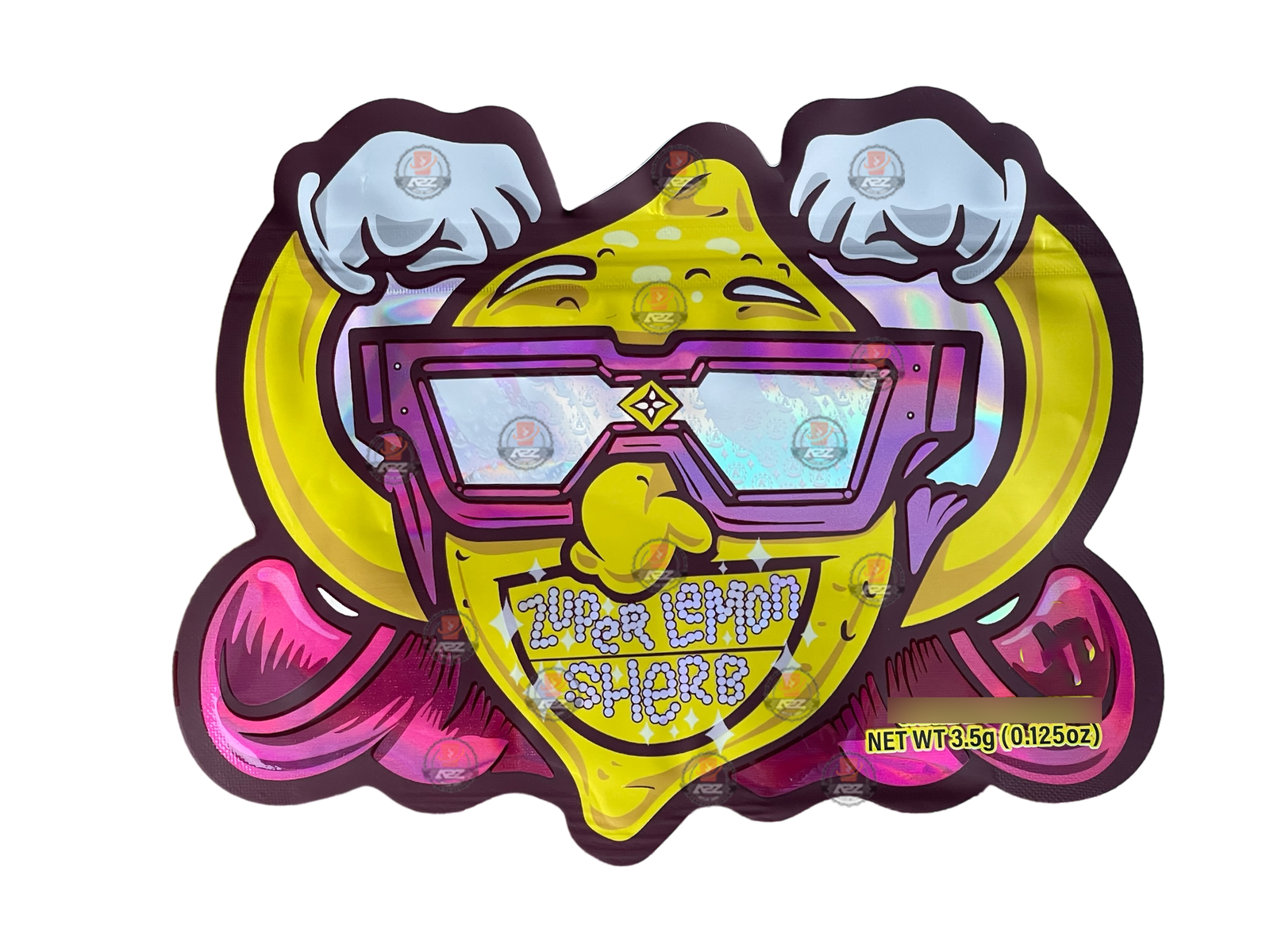 Don Merfos Zuper Lemon Sherb bag 3.5g Holographic Mylar bag