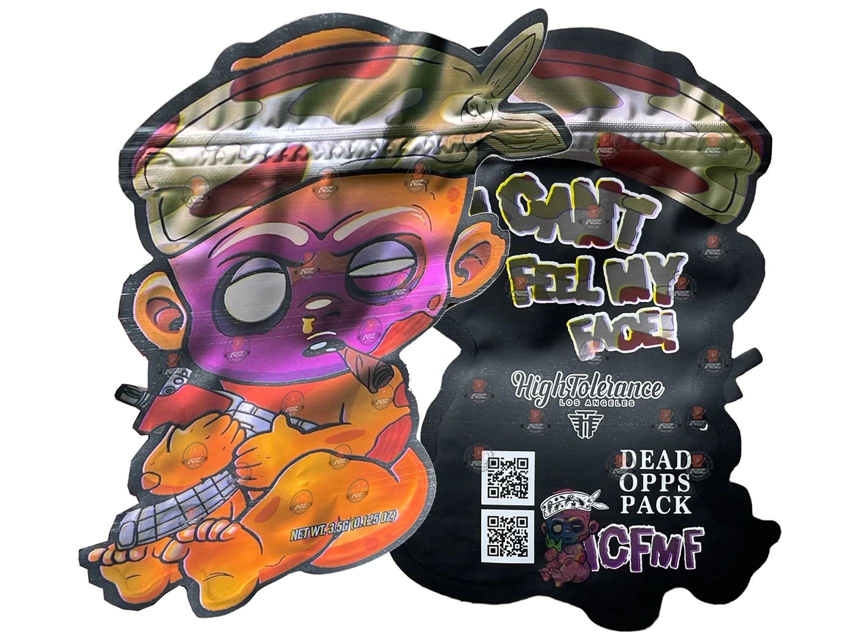 Dead Opps Pack Baby I Can't Feel My Face Cut Out Mylar Bags 3.5g High ...