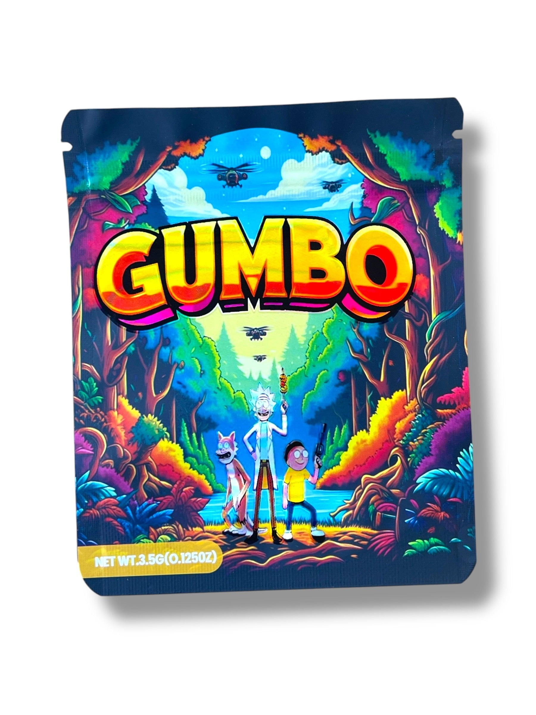 Gumbo Mylar Bag 3.5g Holographic Mylar Bag- Packaging Only