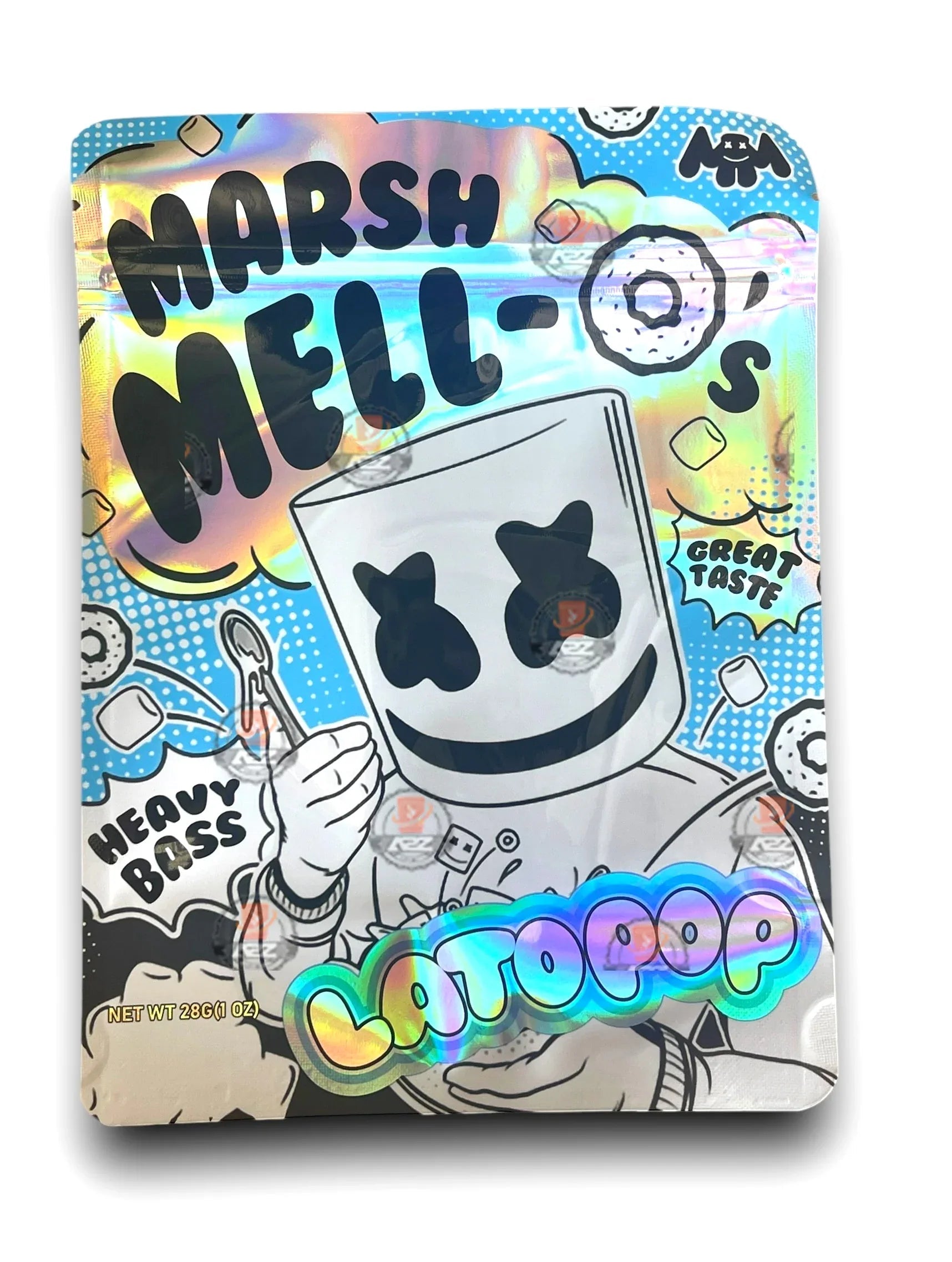 Marshmallows Lato Pop Heavy Bass 1 OZ 28G Mylar empty Mylar bag 1 ounce ...