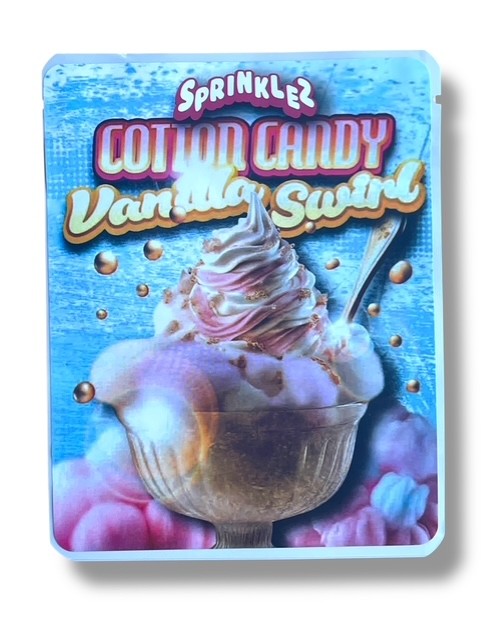 Sprinklez Cotton Candy Vanilla Swirl 3.5G Mylar Bags -With stickers an