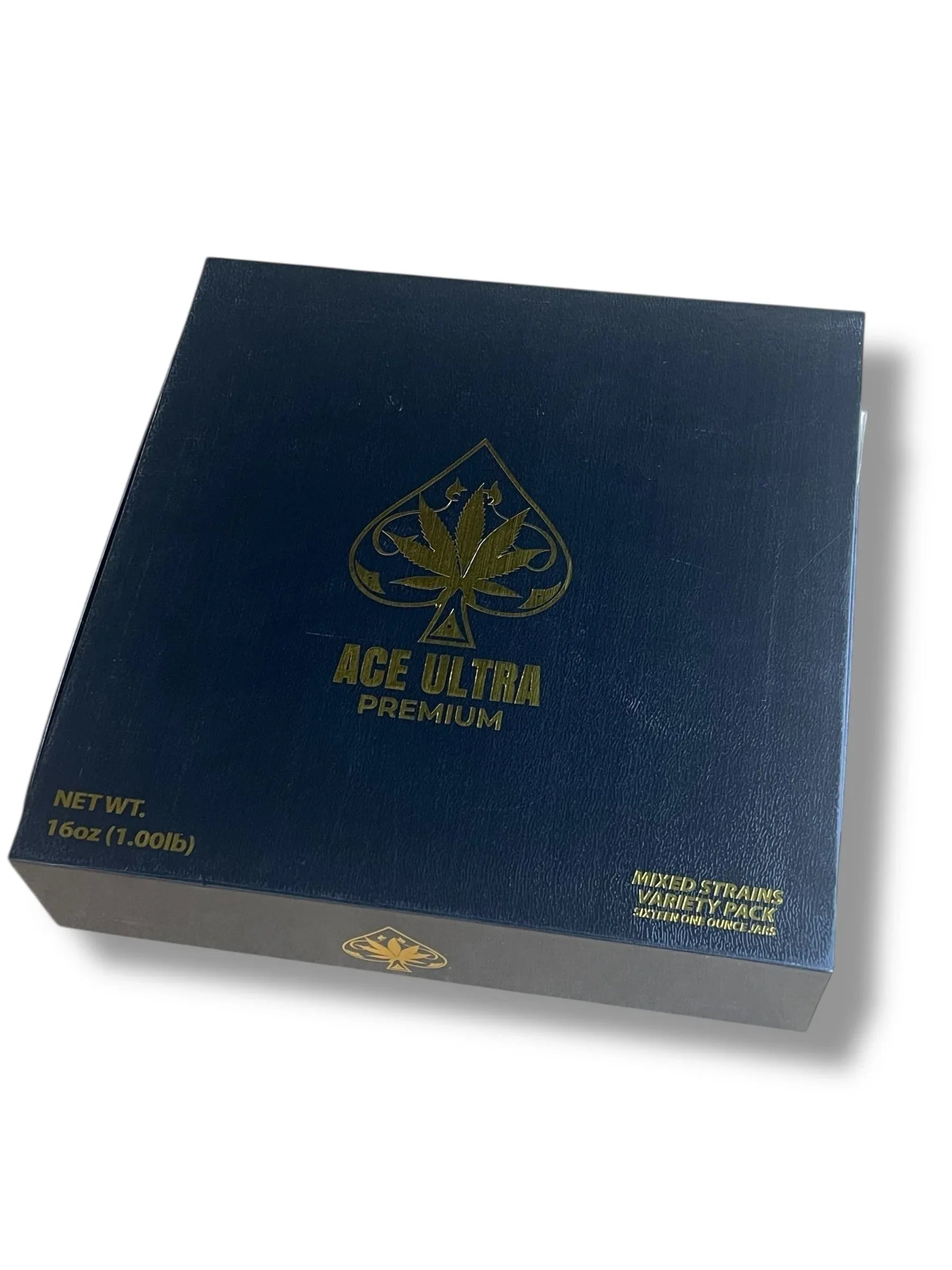 Black Ace Ultra Premium 1oz Glass Jars - Varity Pack 16 Strains in box